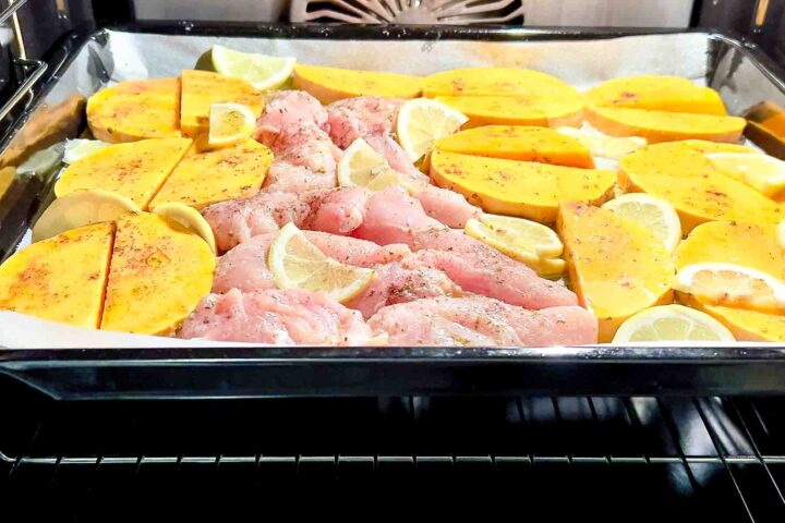 One-Pan Lemon Chicken with Butternut Squash - Hello Savory Kitchen